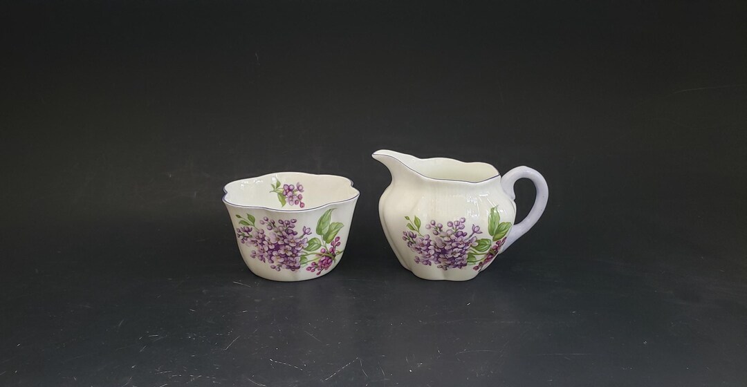 Mid Century Shelley Porcelain 'lilac Time' Sugar & Creamer From Tea Set ...