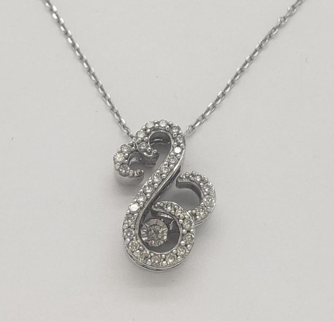 Estate Kay Jewelers Jane Seymour 10K White Gold & .25ct Diamond Open ...