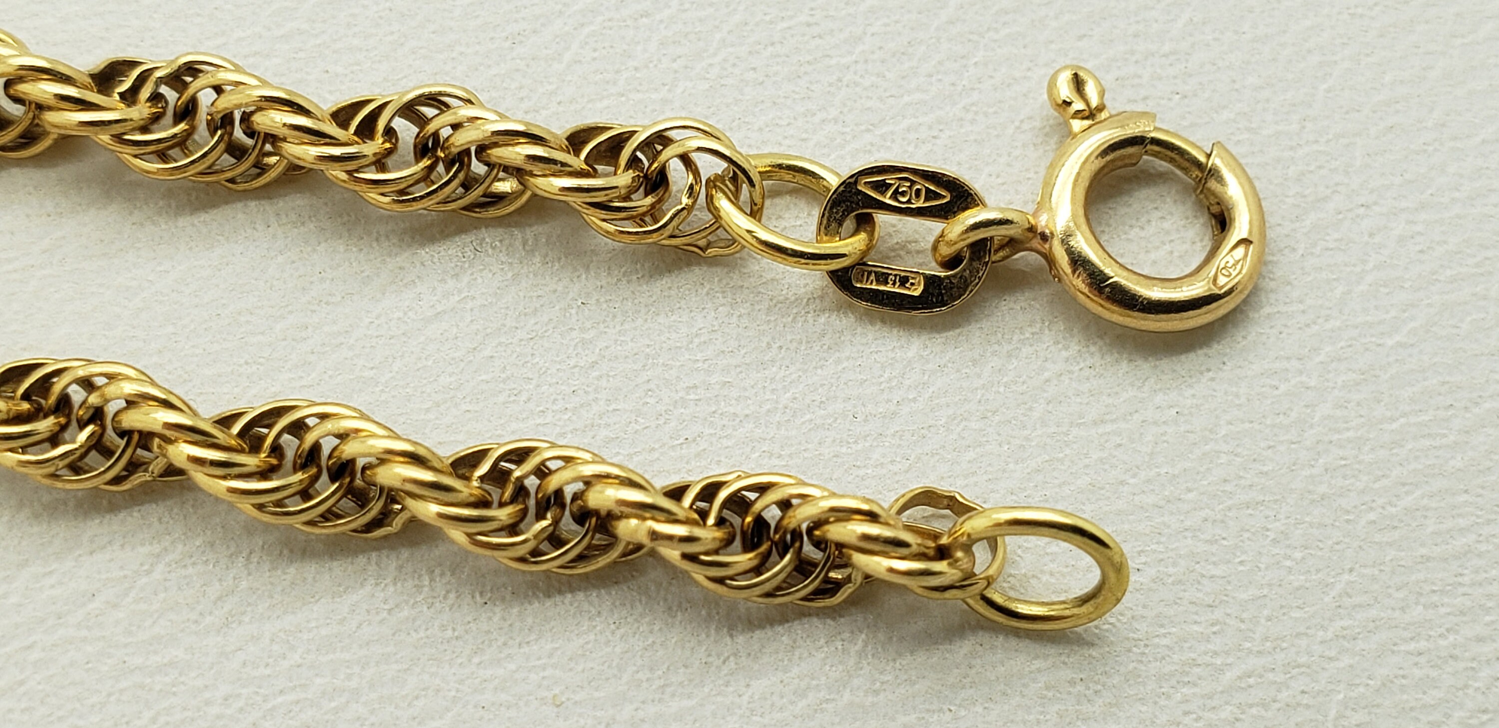 24 Italian 18K Solid Gold Rope Link Necklace Chain A4 | Etsy