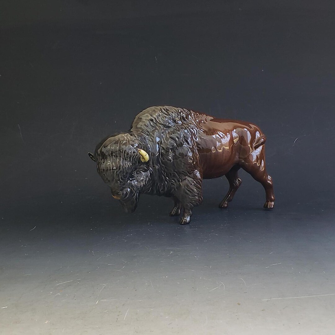Mid Century Beswick England Porcelain North American Buffalo Bison ...