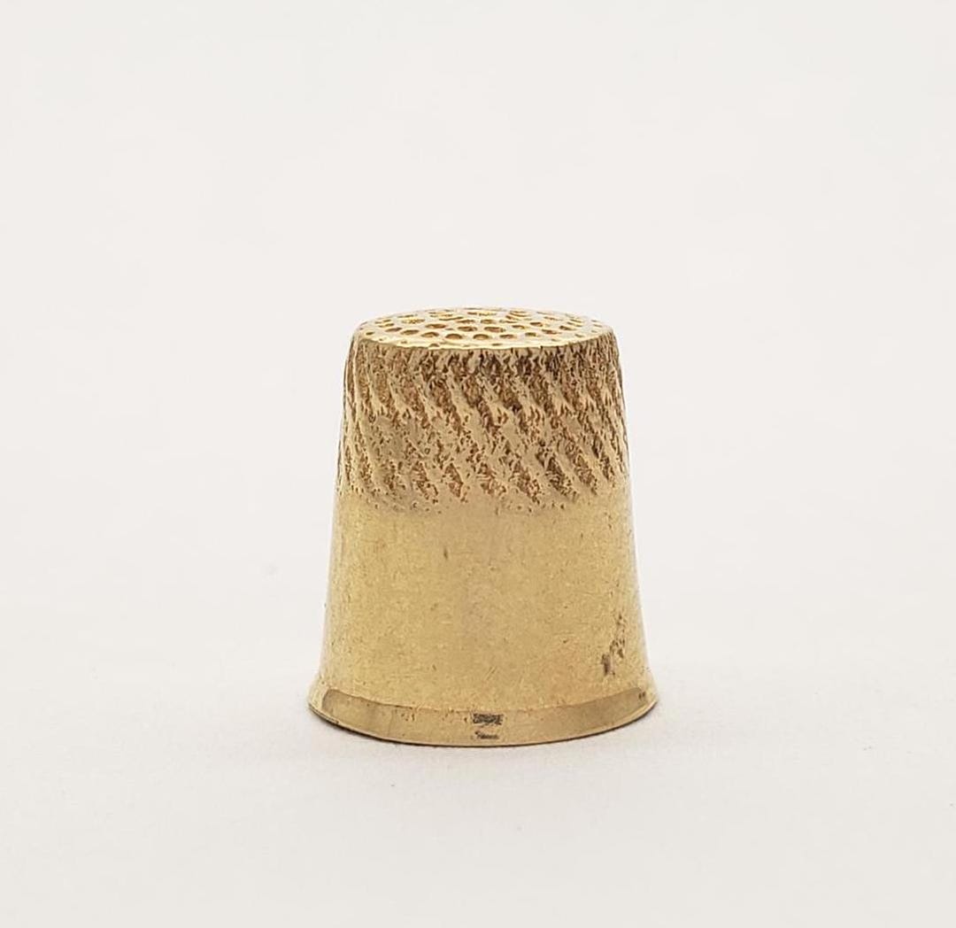 Estate 14K Solid Gold Sewing Thimble Bracelet/necklace Pendant Charm ...
