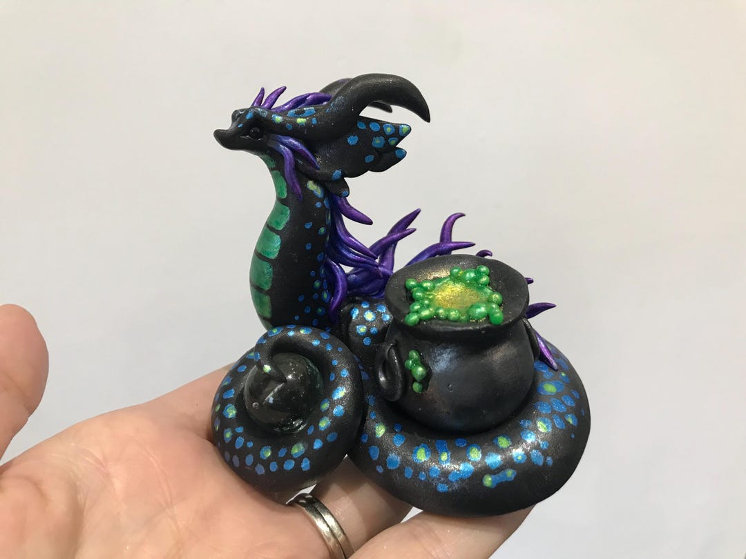 Handmade Miniature Polymer Clay Dragon Cauldron - Etsy