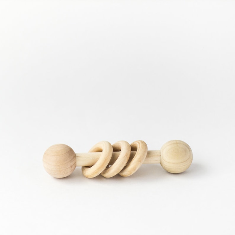 Handmade Wooden Baby Rattle: All Natural Teething Toy - Etsy