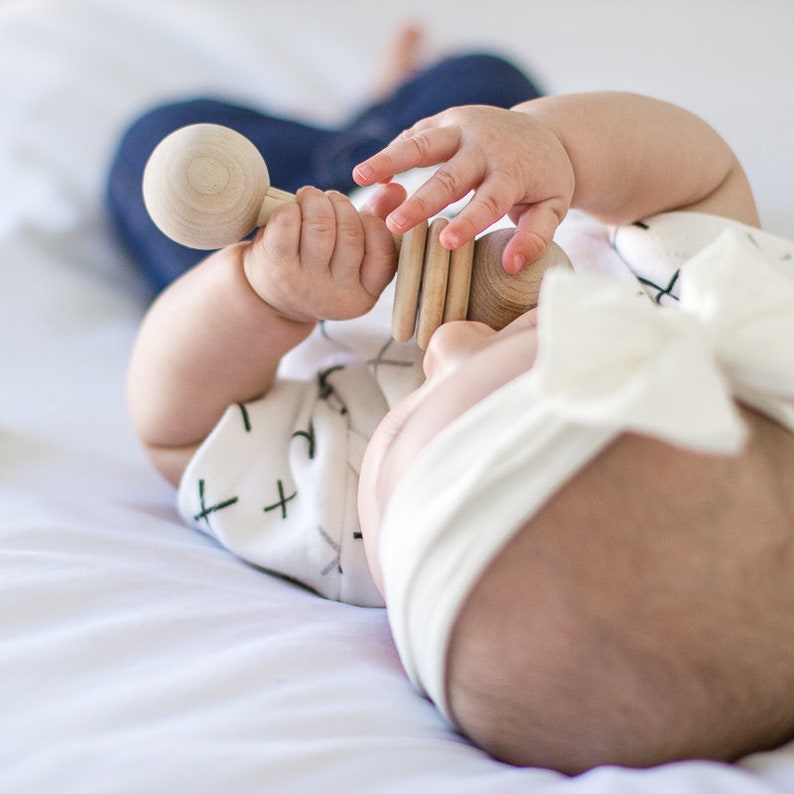Handmade Wooden Baby Rattle: All Natural Teething Toy - Etsy