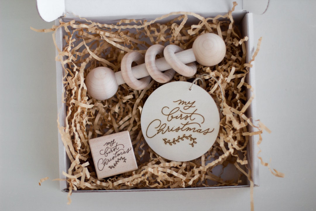 Baby's First Christmas Gift Box Package, My First Christmas Ornaments ...