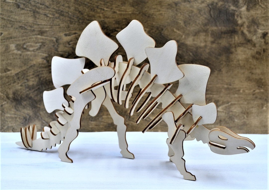 Stegosaurus Puzzle - DHL Express Delivery - Wooden Dinosaur 3D Puzzle ...
