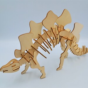 Stegosaurus Puzzle - DHL Express Delivery - Wooden Dinosaur 3D Puzzle ...