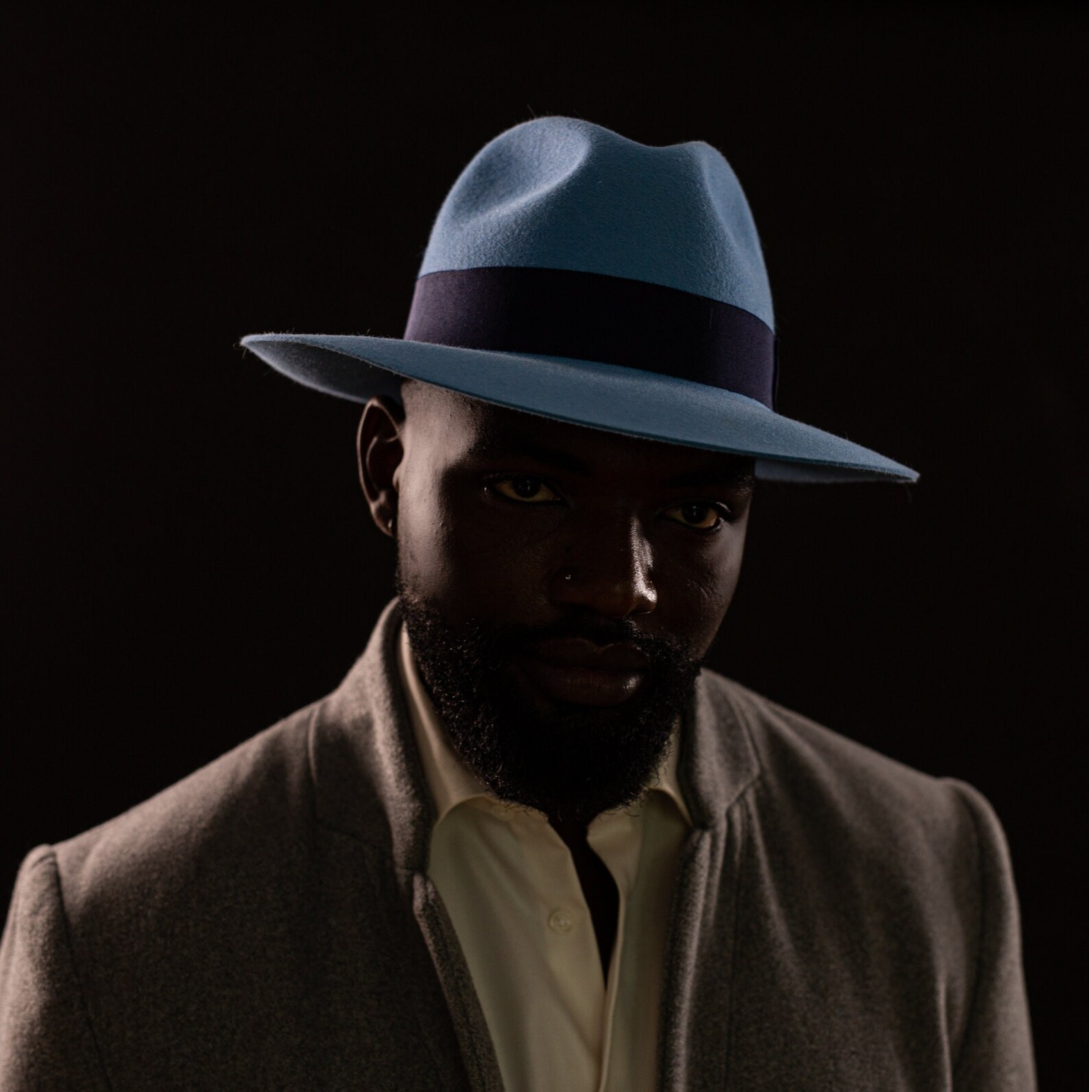 Powder Blue El Capo - Wide Brim - Center Dent Fedora by Bellissimo - Etsy