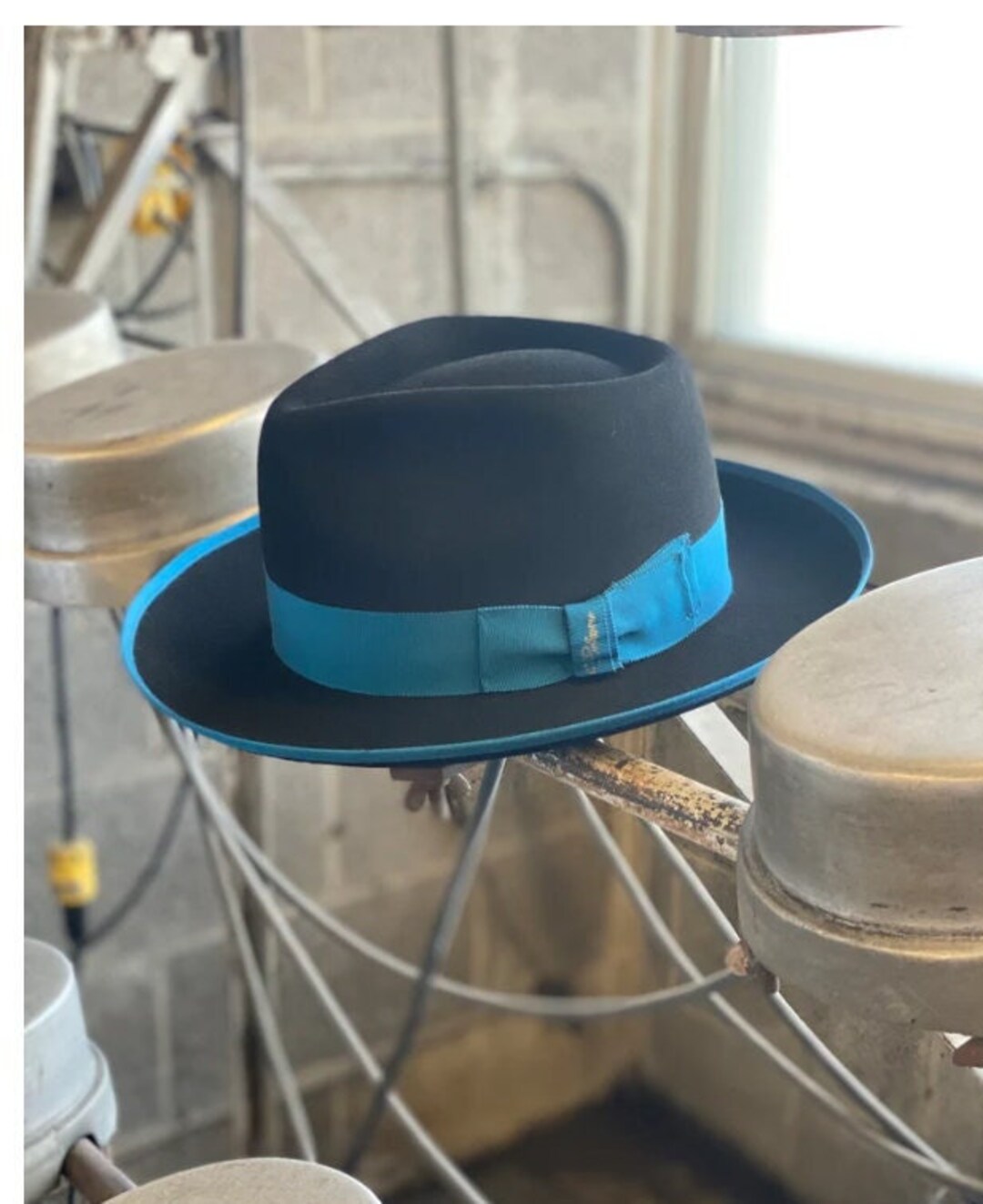 The Black Turquoise Fox Fedora - Etsy