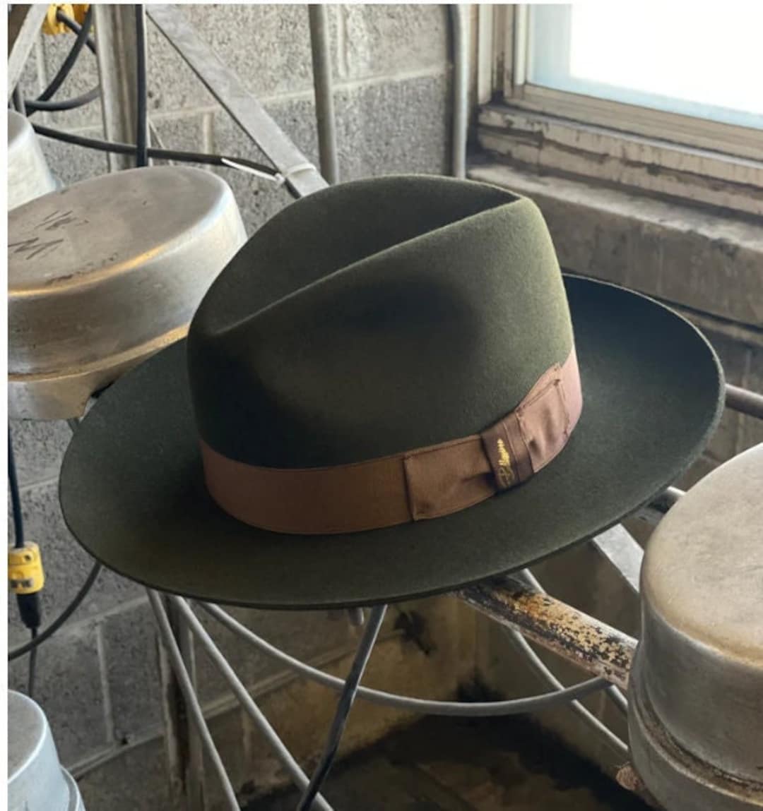 Olive Green El Capo - Wide Brim - Center Dent Fedora by Bellissimo Hats ...