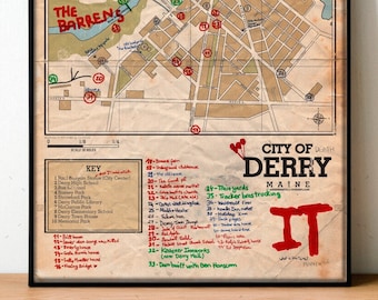 Derry Map Stephen King - Etsy