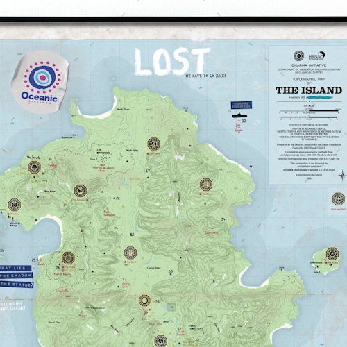 Lost Island Map Poster dharma Initiative Printlost TV Series - Etsy