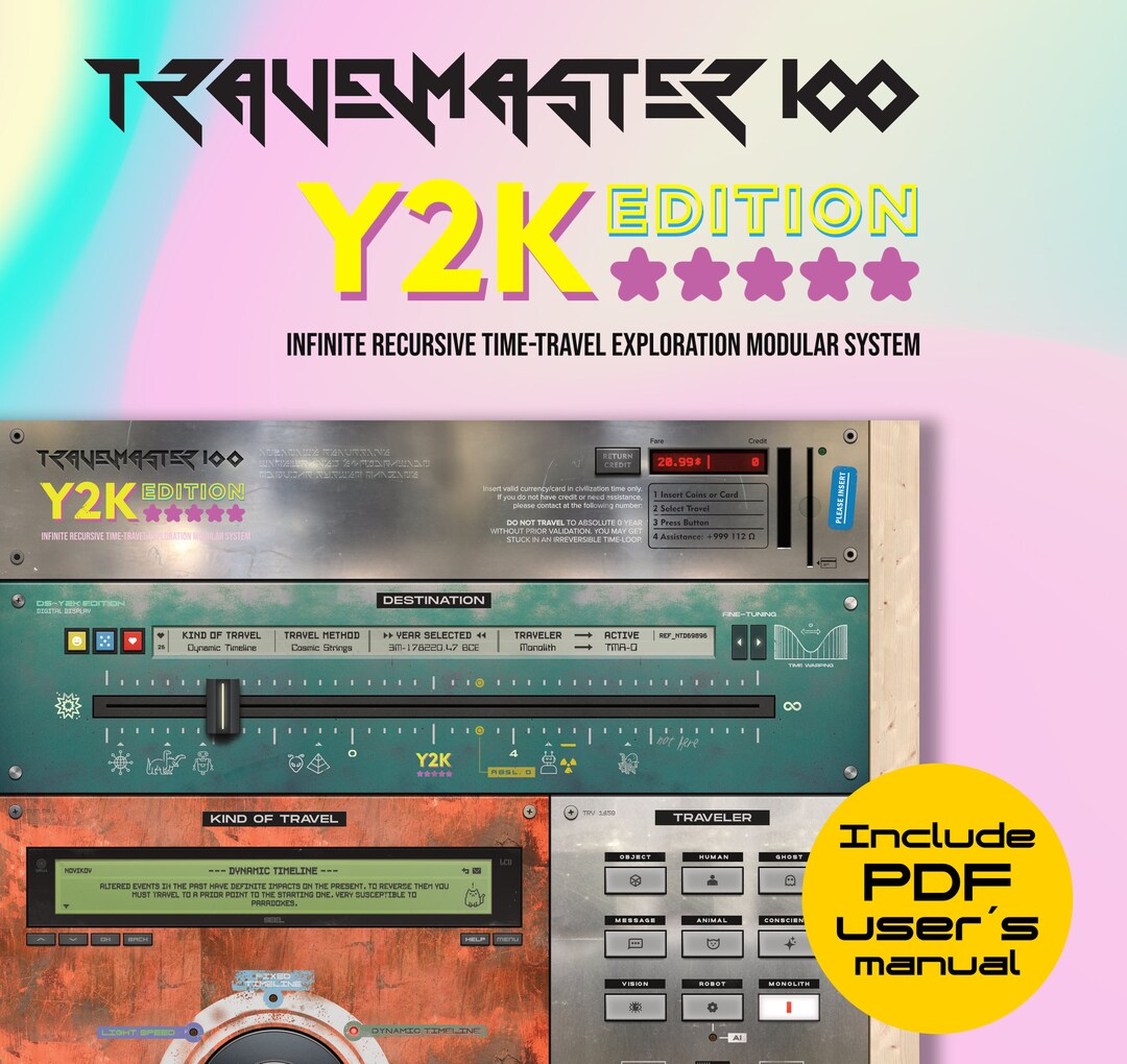 Travelmaster100 Time Travel Machine, Y2K Poster, Scify Poster, Back to ...