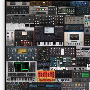Synth Collection Rack Poster Instruments Electronic Music | Etsy