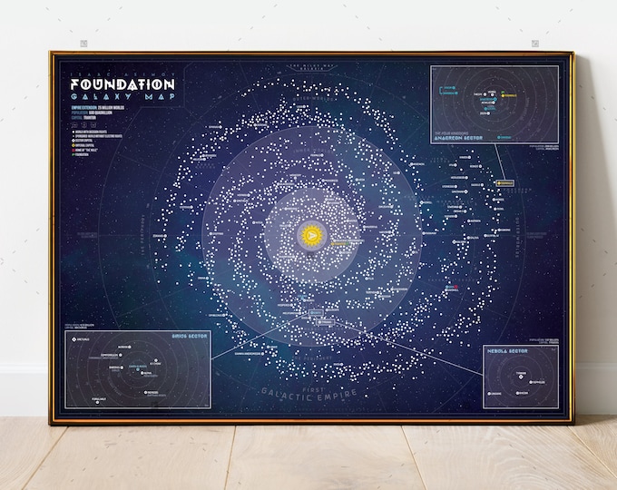 Isaac Asimov Foundation Galaxy Map Poster, the Foundation Series ...