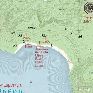 Lost Island Map Poster, Dharma Initiative Print, Lost TV Series Map ...