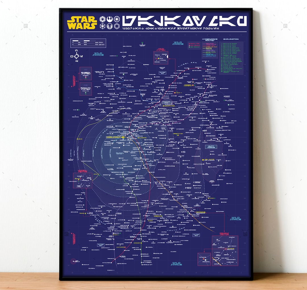 Stars Wars Galaxy Map High Definition , Stars Wars Universe Print ...