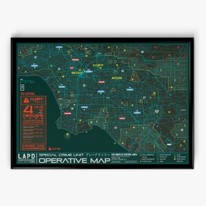 Blade Runner map poster Androids Philip K Dick print Do | Etsy