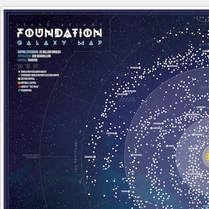 Isaac Asimov Foundation Galaxy Map Poster, the Foundation Series ...