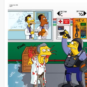 Half-brain Print A2 SIZE the Simpsons Poster Half-life Wall - Etsy