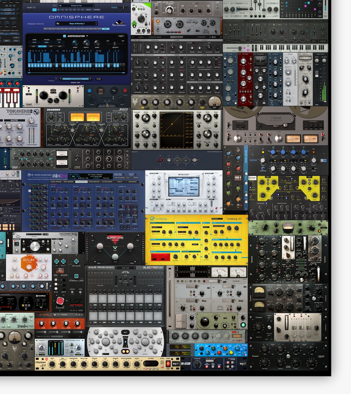 Synth Collection Rack Poster Instruments Electronic Music | Etsy