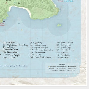Lost Island Map Poster, Dharma Initiative Print, Lost TV Series Map ...