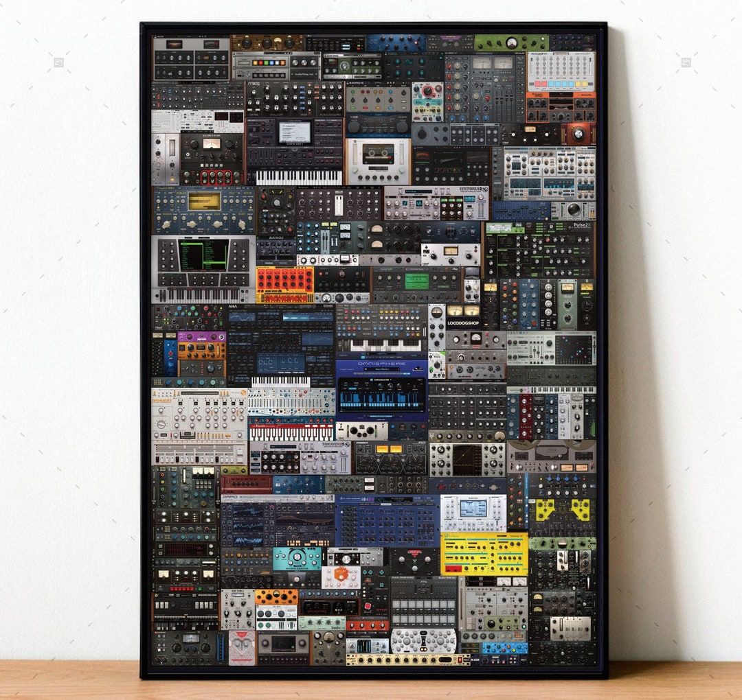 Synth Collection Rack Poster Instruments Electronic Music - Etsy
