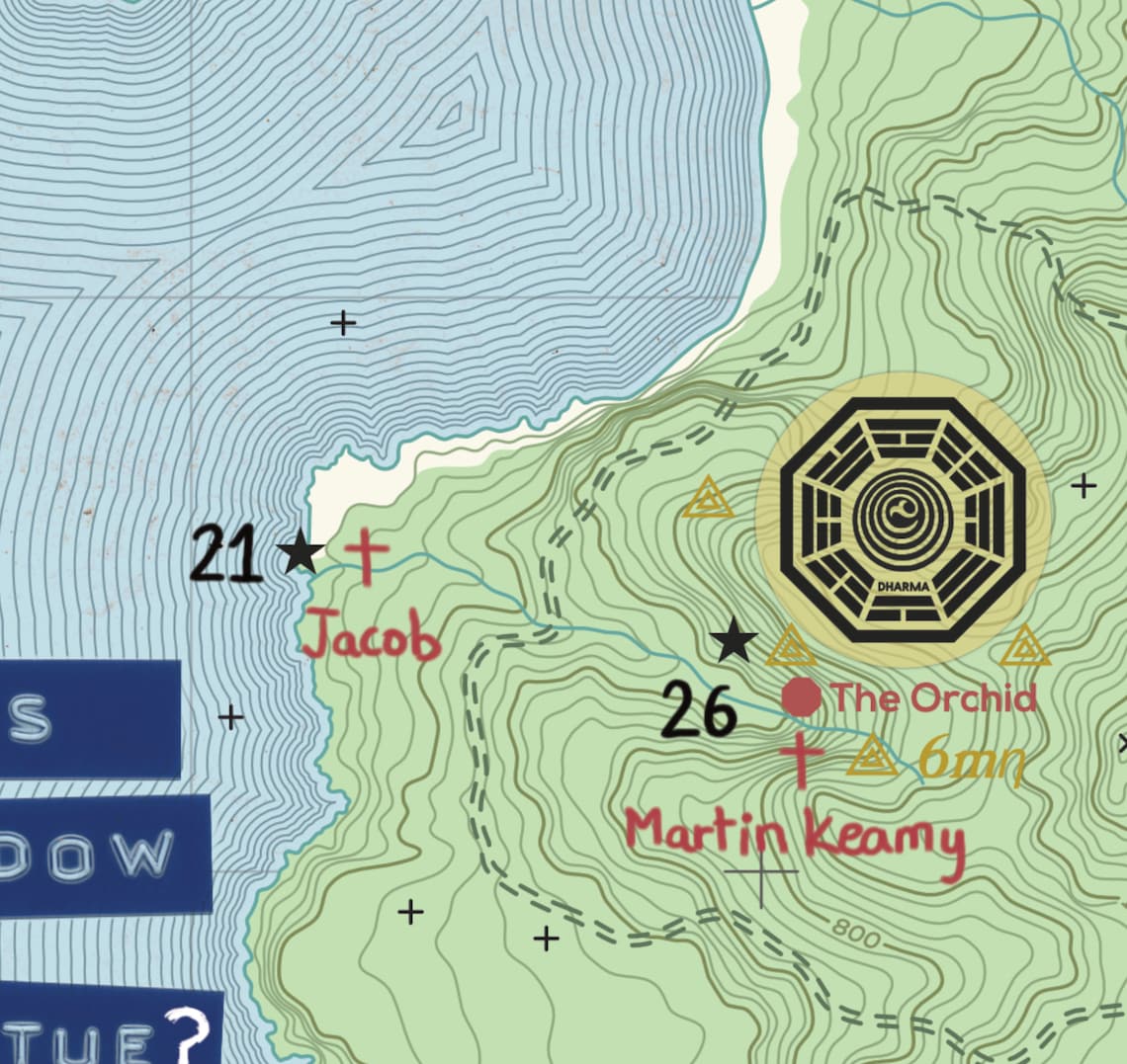 Lost Island Map Poster dharma Initiative Printlost TV Series - Etsy