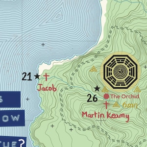Lost Island Map Poster, Dharma Initiative Print, Lost TV Series Map ...