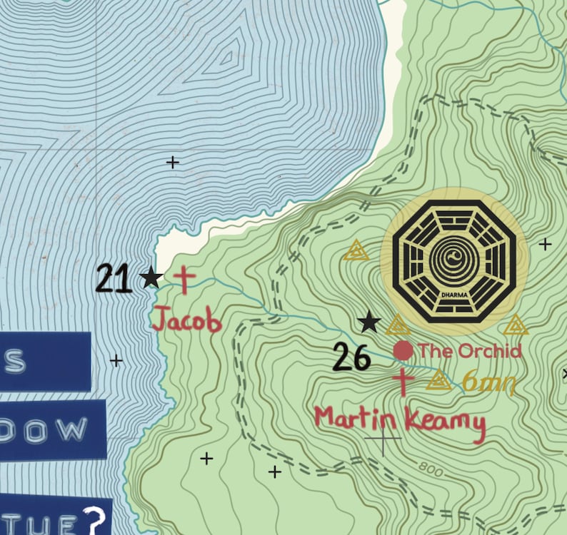 Lost Island Map Poster dharma Initiative Printlost TV Series - Etsy