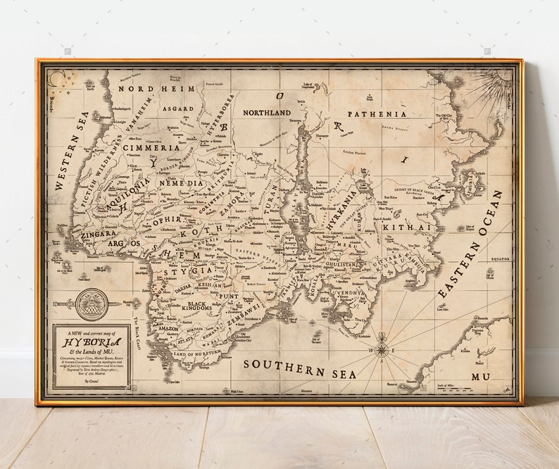 Hyboria Map Huge Poster Conan the Barbarian Print Cimmerian - Etsy