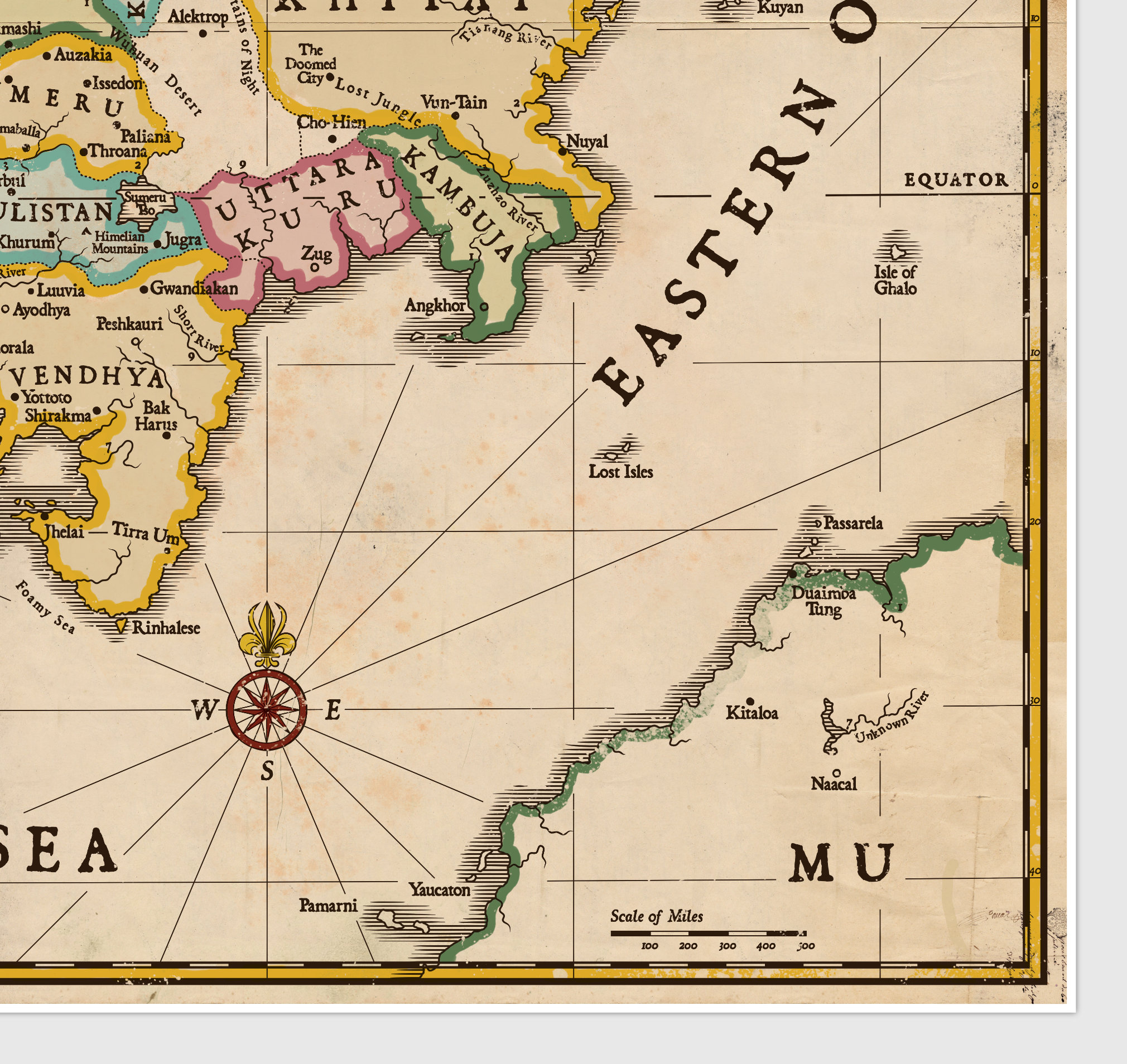 Hyboria Map Huge Poster, Conan the Barbarian Print, Cimmerian Map, Age ...