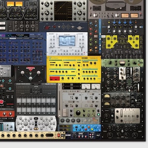 Synth Collection Rack Poster Instruments Electronic Music - Etsy