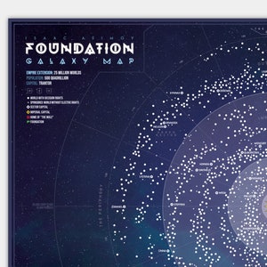 Isaac Asimov Foundation Galaxy Map Poster the Foundation - Etsy
