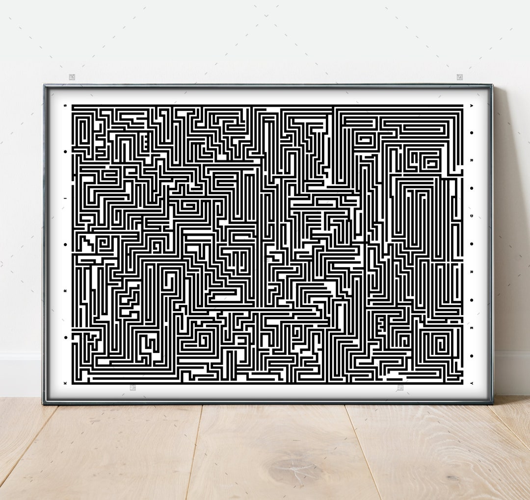 Art Maze by Kris Ardrey, Labyrinth Wall Decor, Modern Print Wall Art ...