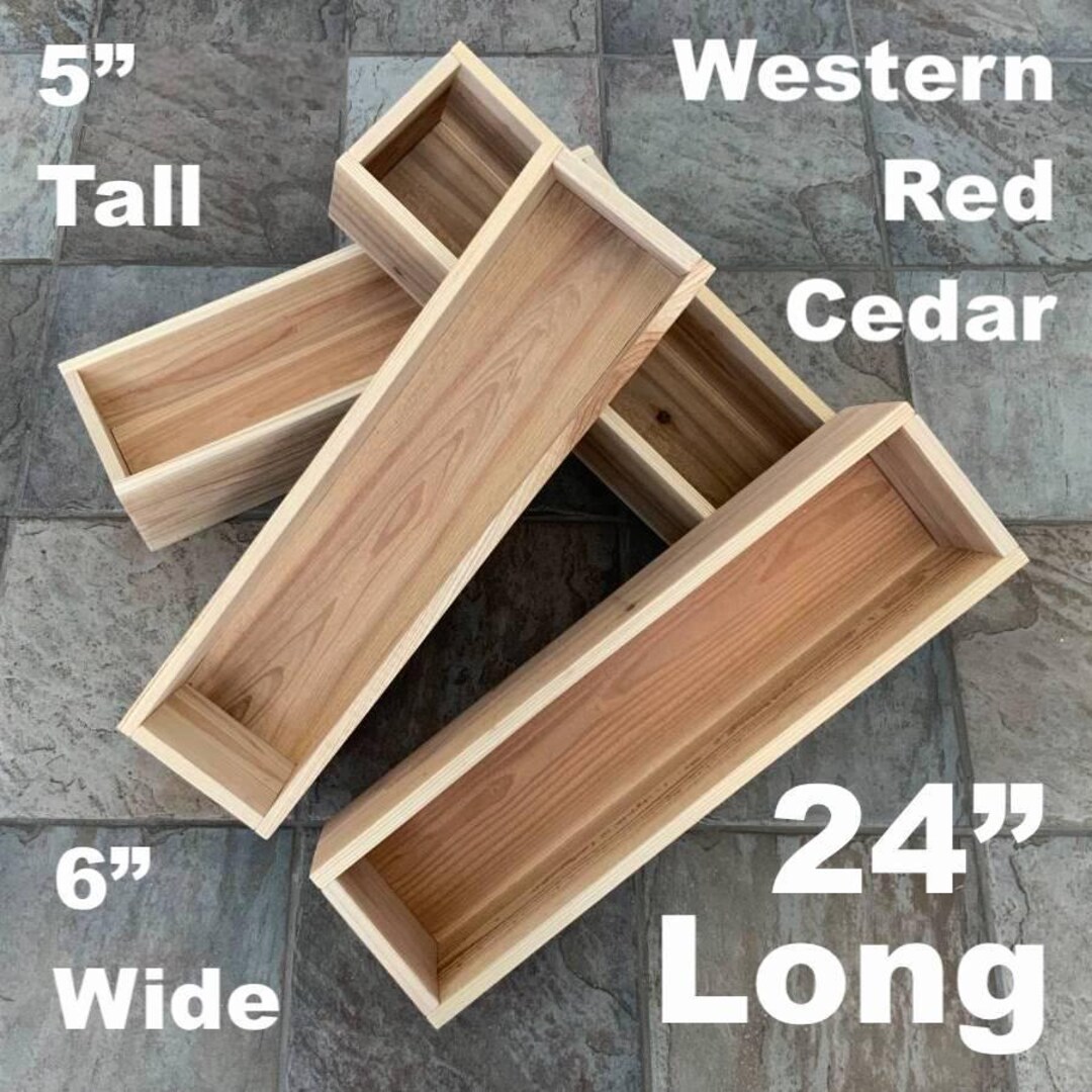 24-inch Cedar Planter Box, Western Red Boxes, Rot-resistant, Outdoor ...
