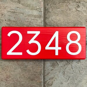 Red With White Arcylic Numbers House Number, Horizontal Address Sign ...