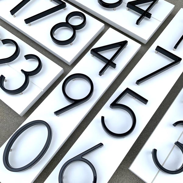 Floating House Numbers Black - Etsy