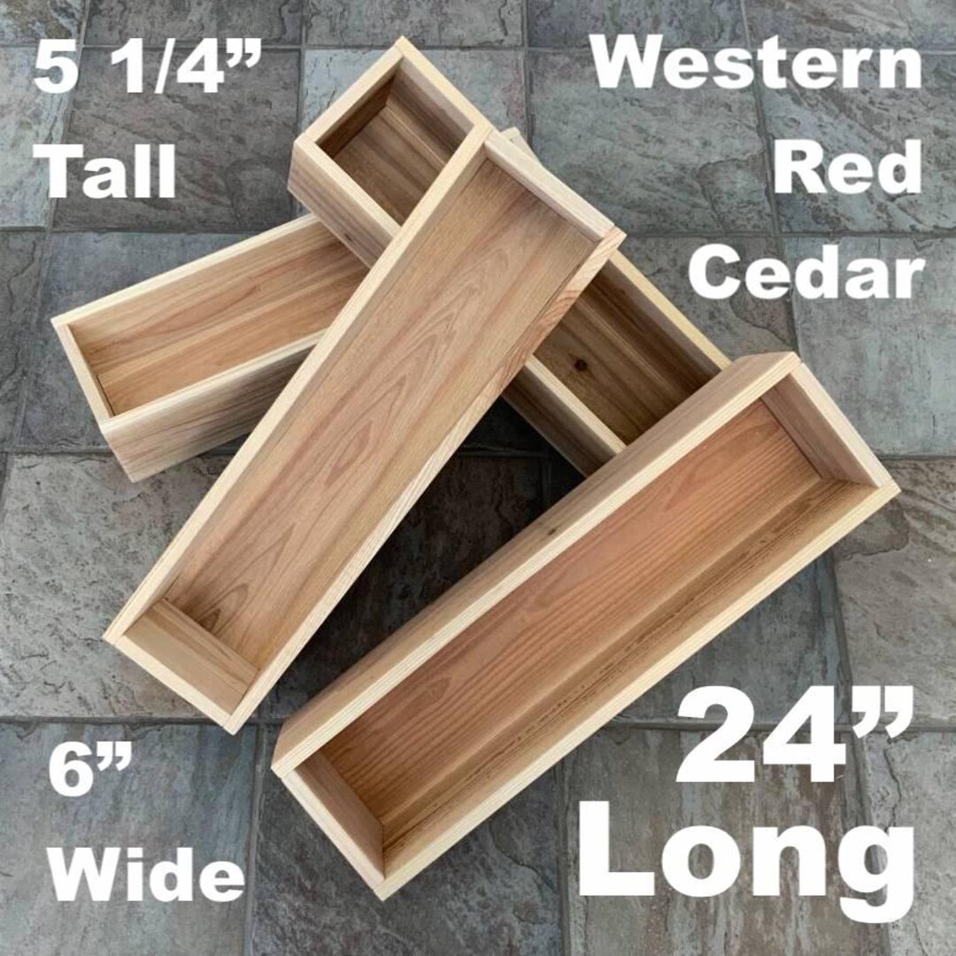 24" Western Red Cedar Planter Boxes. Rustic Farmhouse Centerpiece ...
