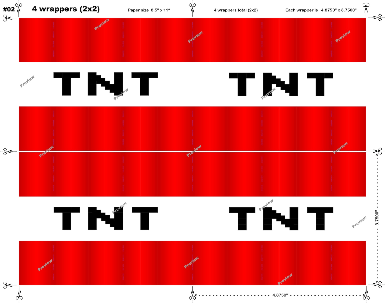 TNT Wrapper Labels 02 for Candy & Licorice 4 wrappers 2x2 | Etsy