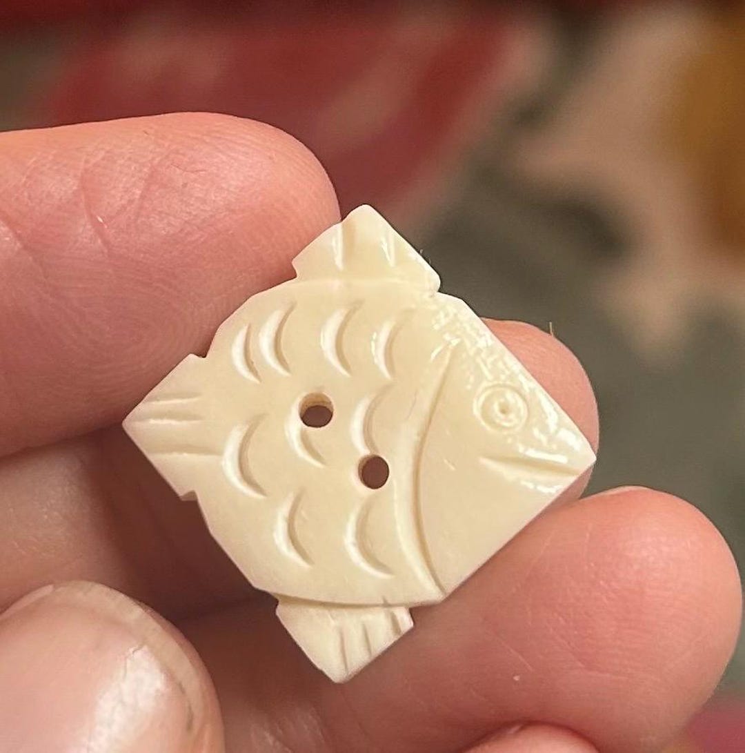 Square Bone Fish Buttons - Etsy