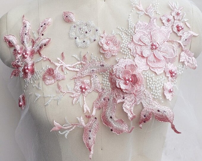 Pink Dimensional Pearl & Bling Applique - Etsy