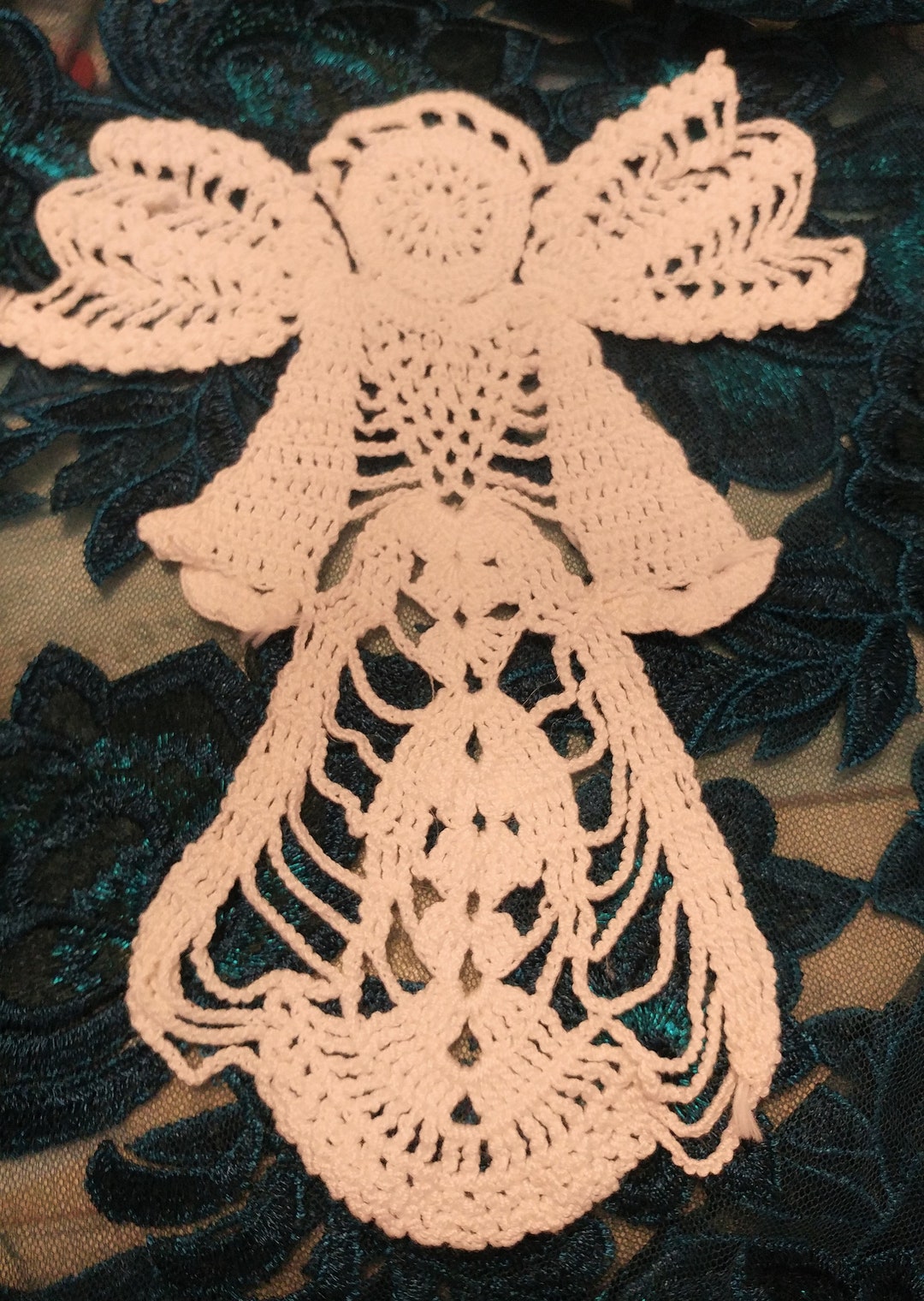 Vintage White Crochet Doily Angel - Etsy