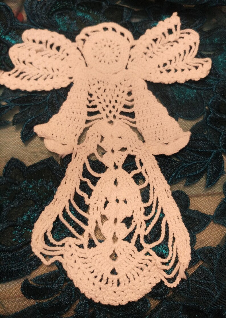 Vintage White Crochet Doily Angel - Etsy
