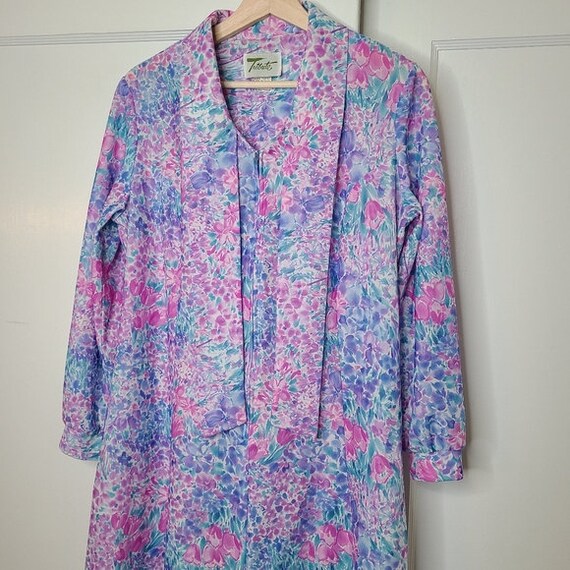 Vintage Pastel Floral 70s Cottage Core House Dress - Gem