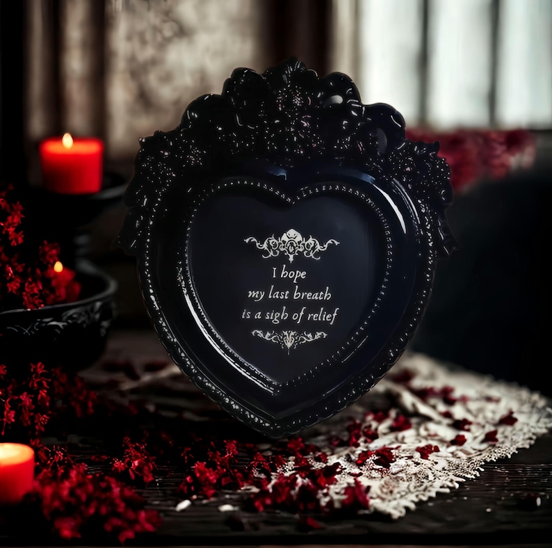 Sigh of Relief – Black Gothic Ornate Heart Mini Frame(duties Paid) - Etsy