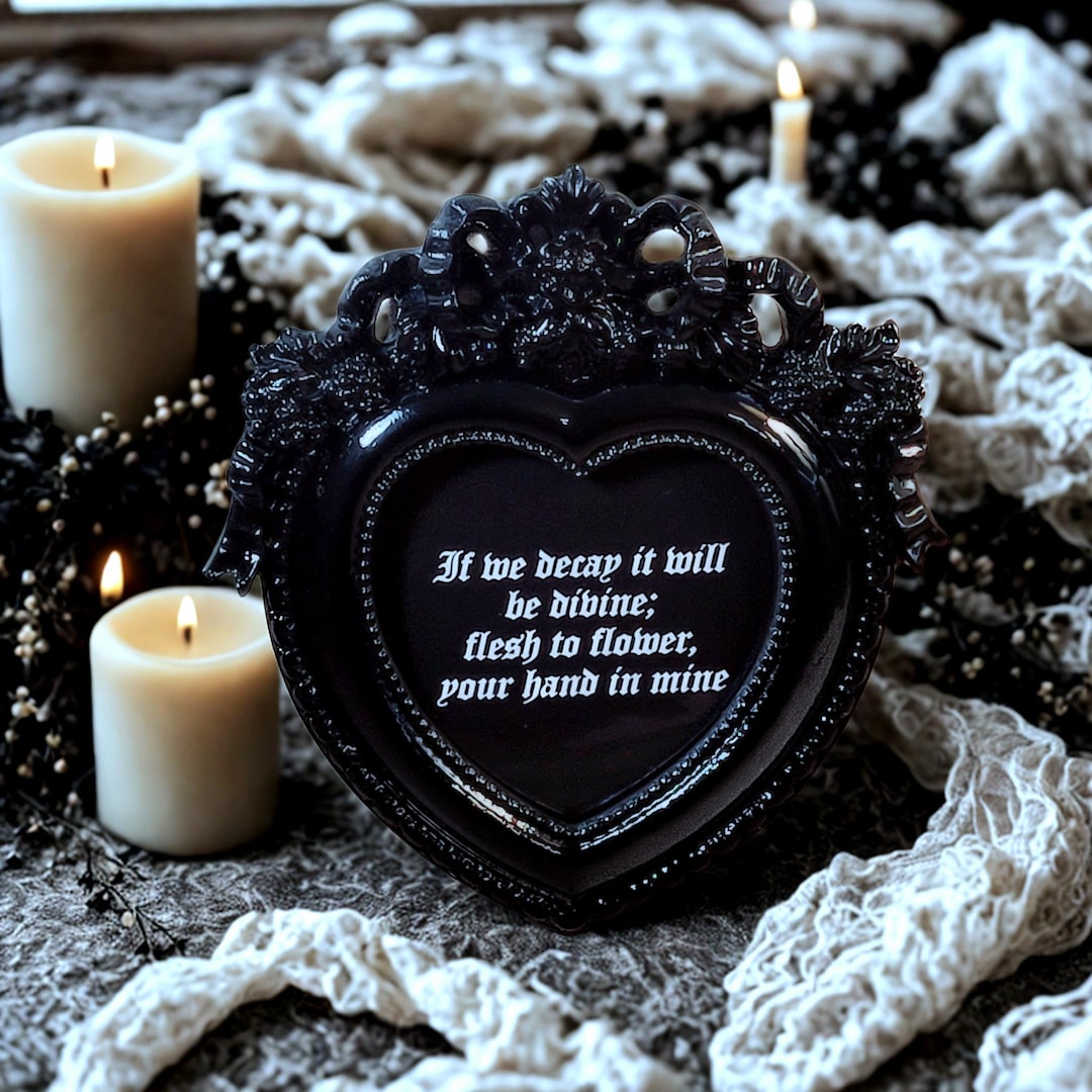 Flesh to Flower Black Gothic Ornate Heart Mini Frame (duties Paid) - Etsy