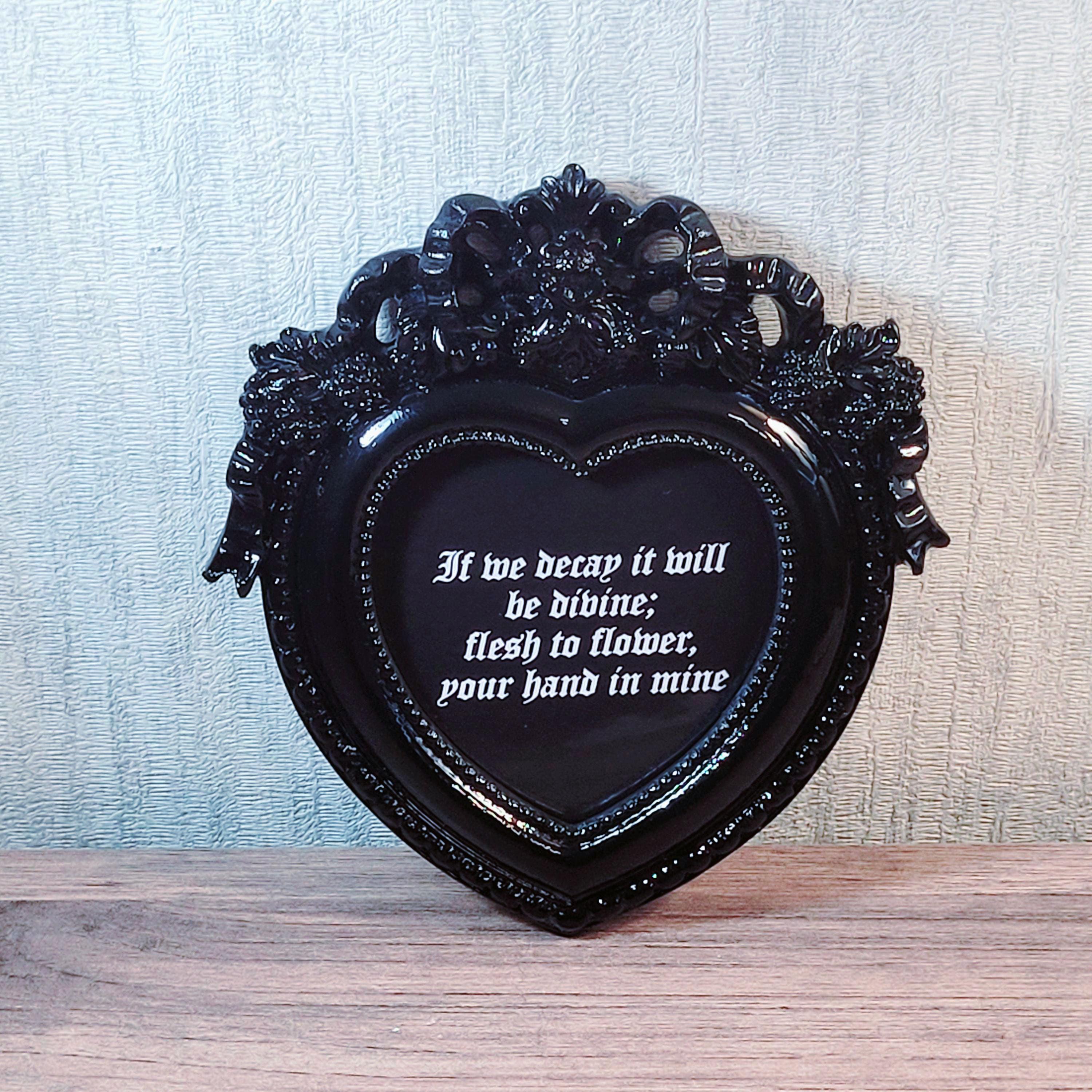 Flesh to Flower Black Gothic Ornate Heart Mini Frame (duties Paid) - Etsy