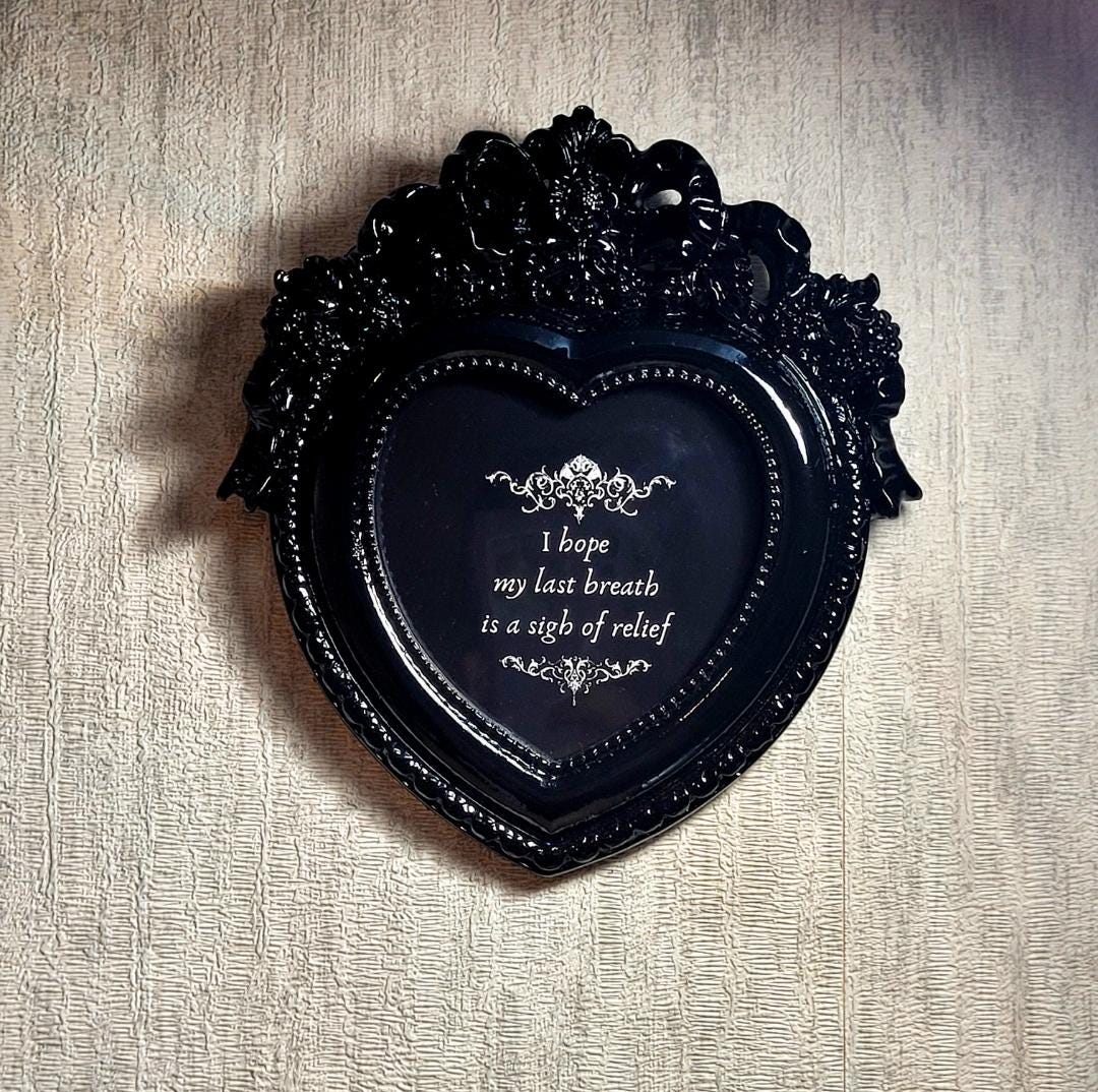 Sigh of Relief – Black Gothic Ornate Heart Mini Frame(duties Paid) - Etsy