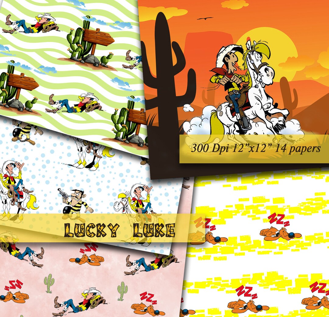 Lucky Luke Redkit Digital Papers Scrapbooking Digital Paper Printable ...